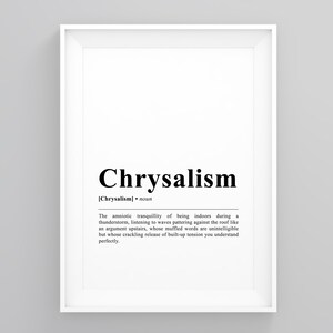 Chrysalism, Definition Wall Art, Wall Art Print, Abstract Wall Decor ...