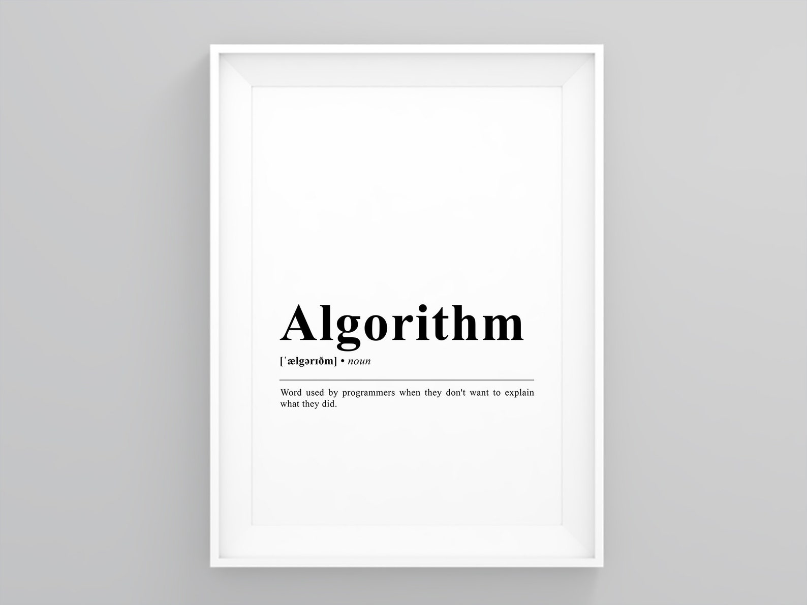 Algorithm Dictionary Print Minimalist Wall Art Framed | Etsy
