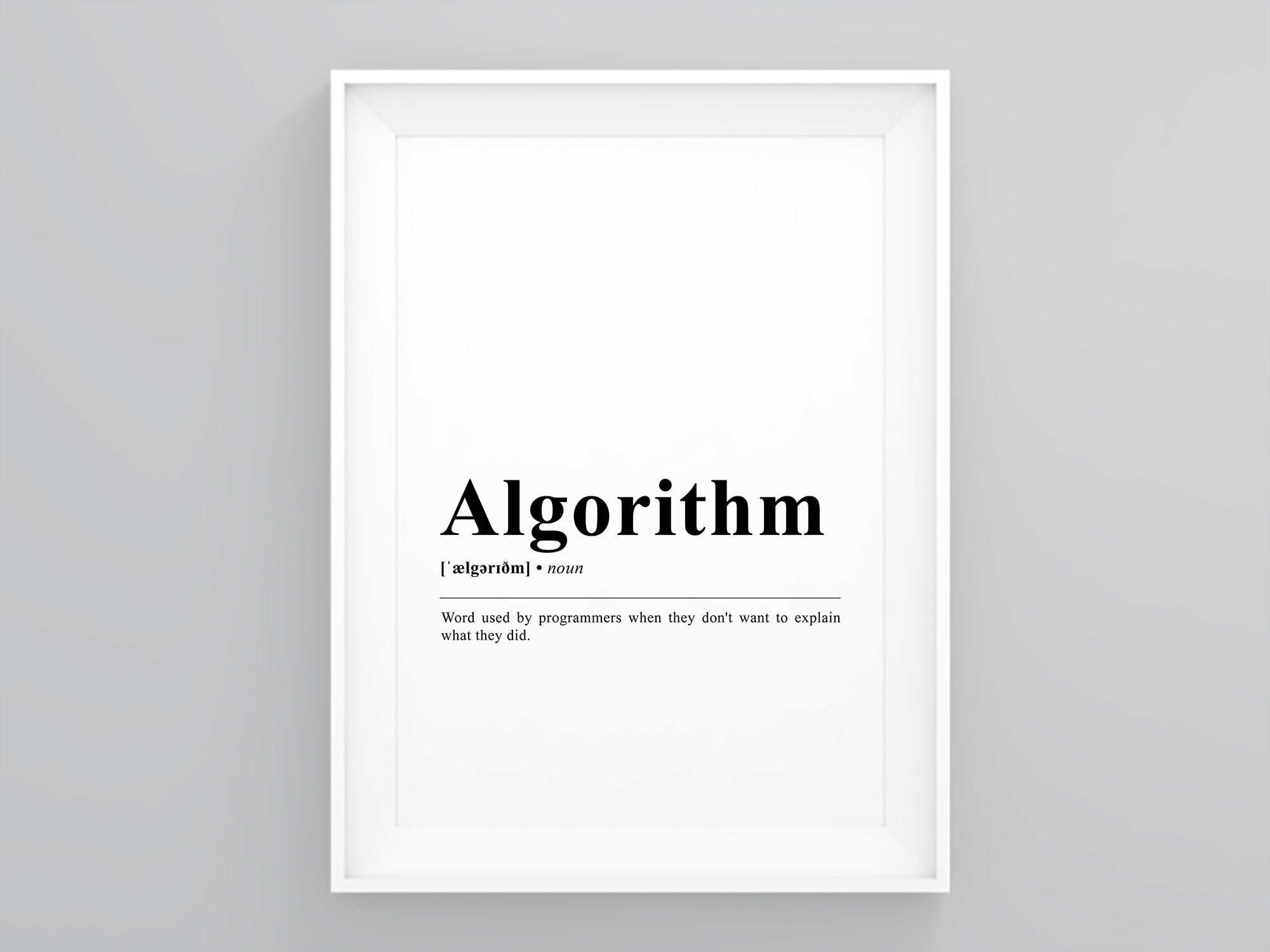 Algorithm Dictionary Print Minimalist Wall Art Framed | Etsy