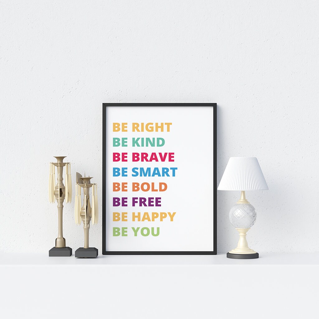 Be Right Be Kind Be Brave Be Smart Modern Print New Home | Etsy