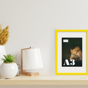 Yellow Picture Frame, Yellow Photo Frame, A2, A3, A4, A5, White Mounted ...