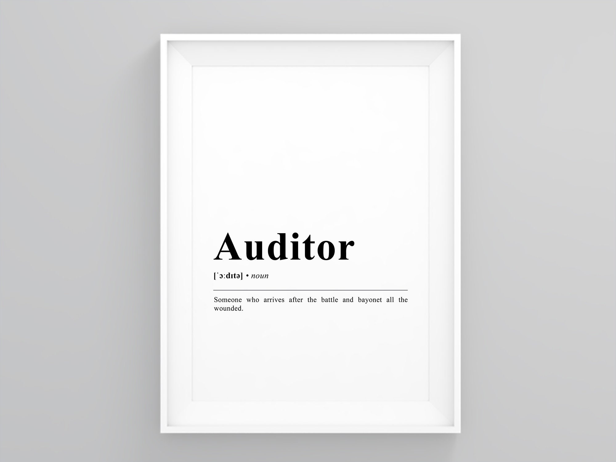 Auditor Definition Poster Home Wall Art Home Print Framed | Etsy
