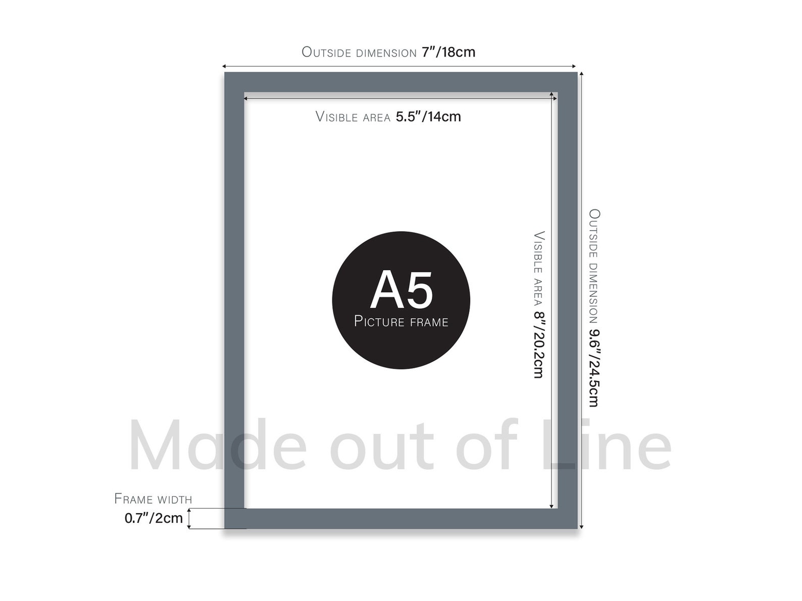 A5 Grey Picture Frame Photo Frame Grey A5 Size A5 Poster - Etsy UK