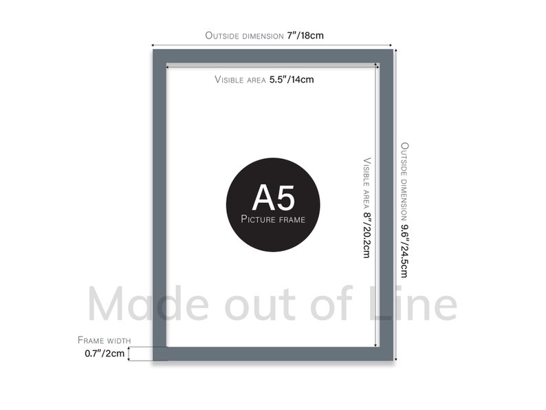 A5 Grey Picture Frame Photo Frame Grey A5 Size A5 Poster - Etsy UK