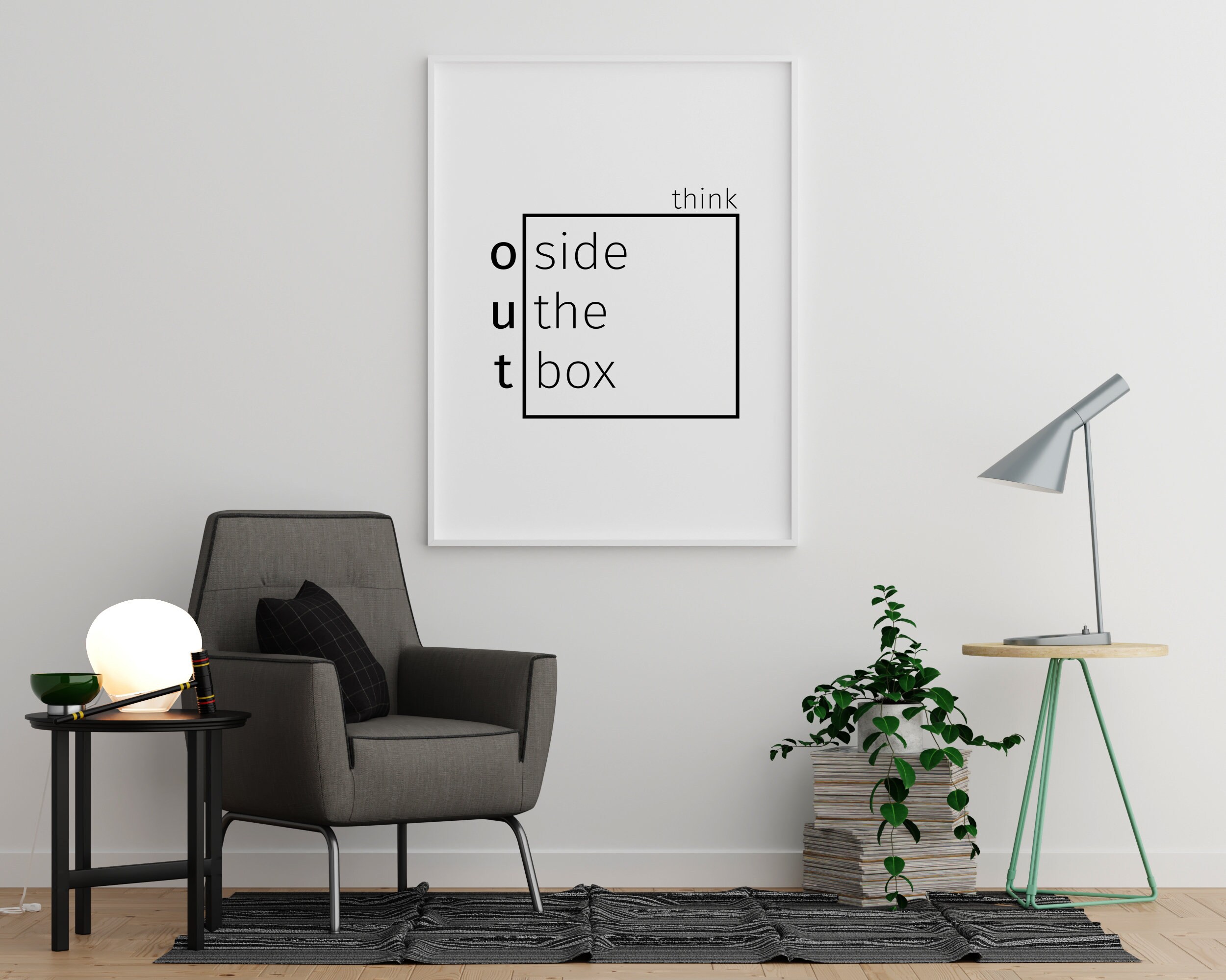 Think Outside The Box Entrepreneur Quotes Hustle Print | Etsy