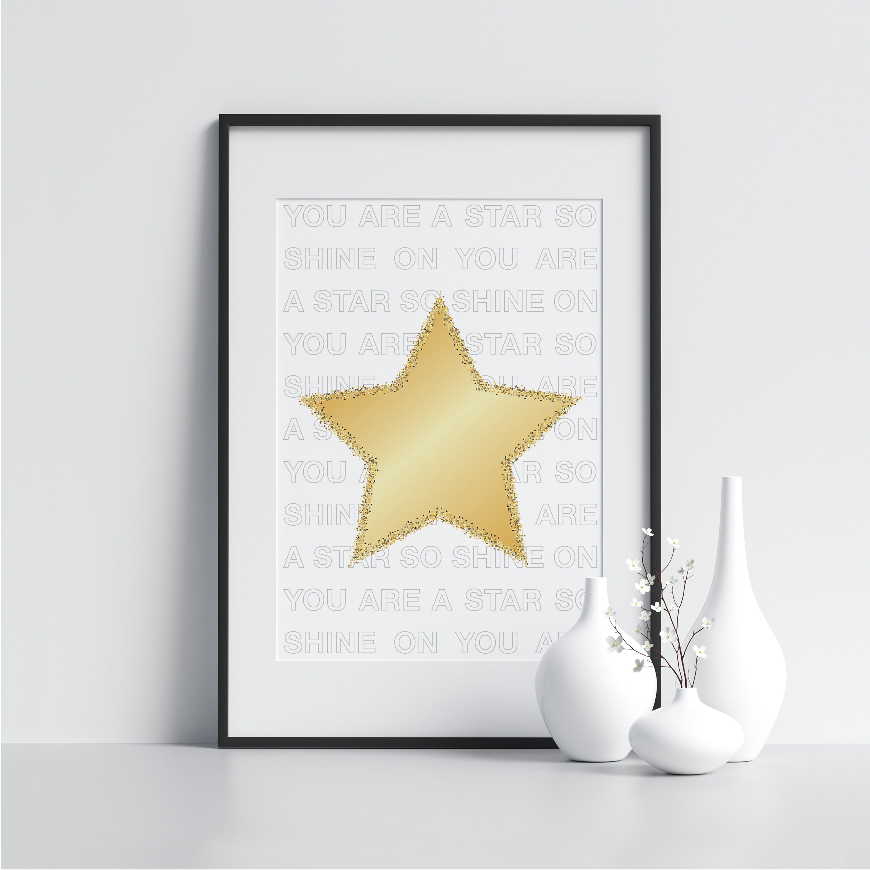 You Are a Star so Shine On Wall Art Framed Posters Bedroom - Etsy