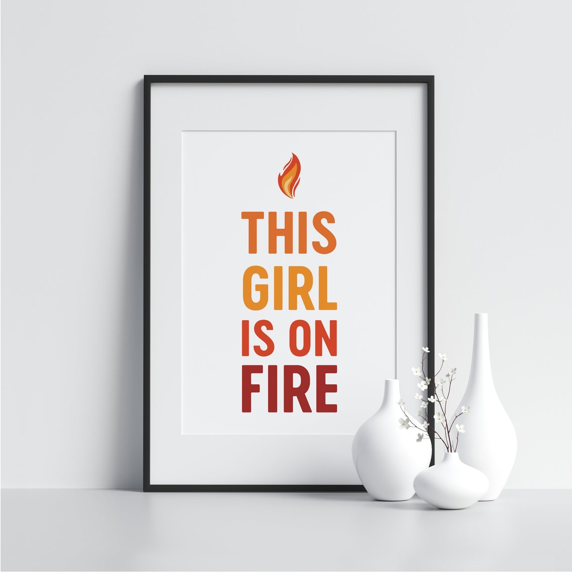 This Girl is on Fire Feminist Art Feminism Poster Girl - Etsy