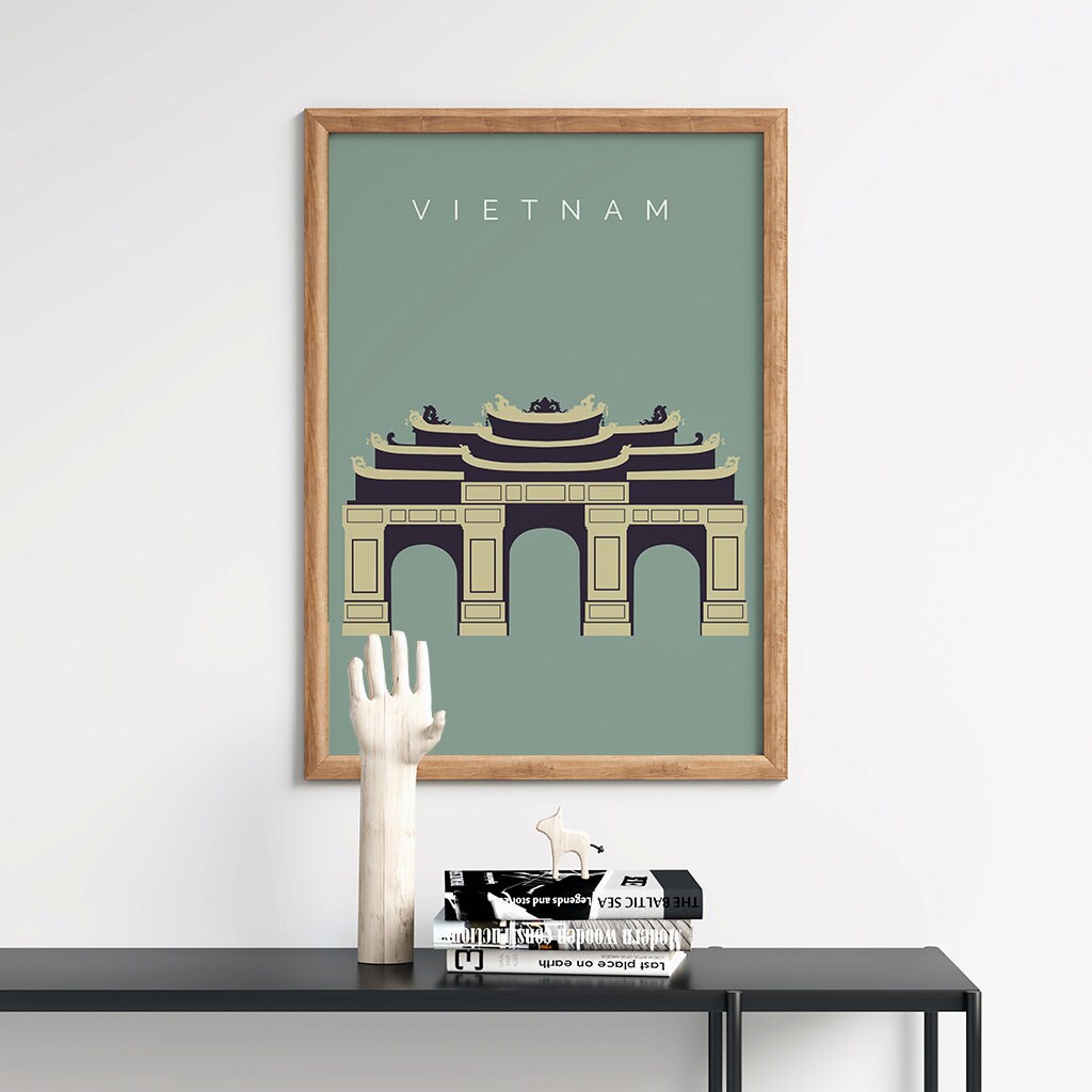 Vietnam Art Deco Travel Posters, Hue Vietnam, Travel Poster Travel Wall ...