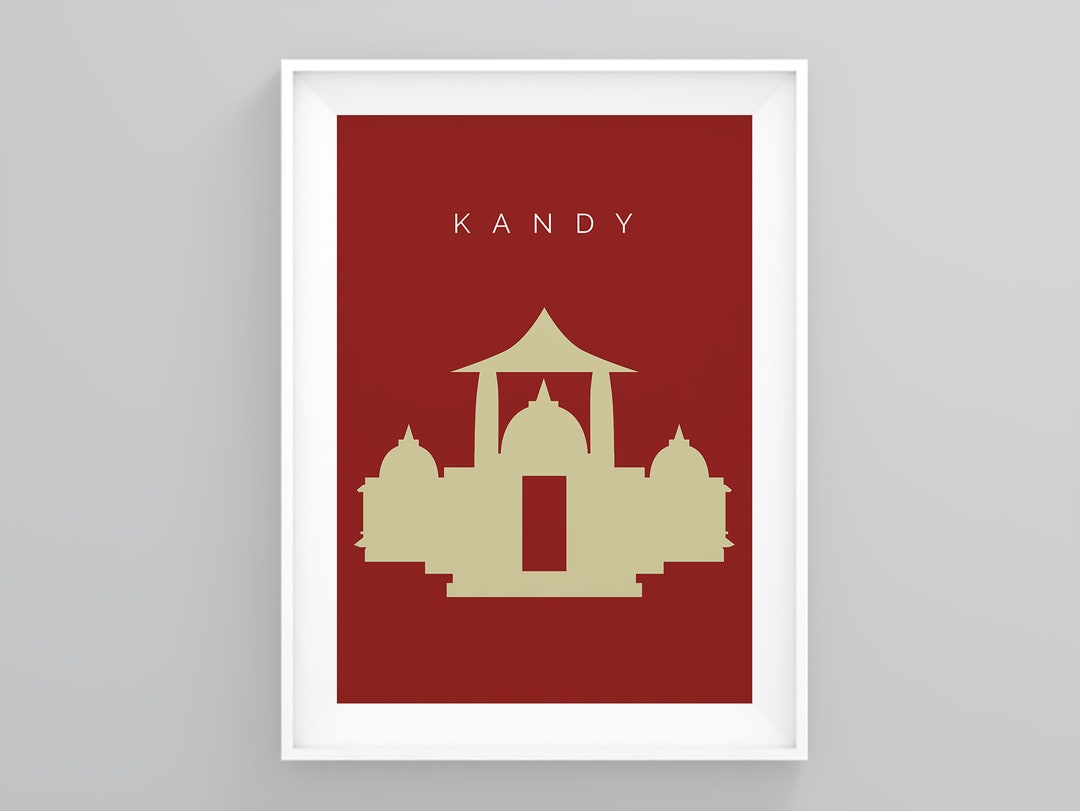 Kandy Vintage Travel Posters, Gadaladeniya Temple Kandy, Minimalistic ...