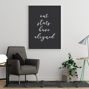 Our Stars Have Aligned, Heart Art Print, Engagement Gift, Love Picture ...