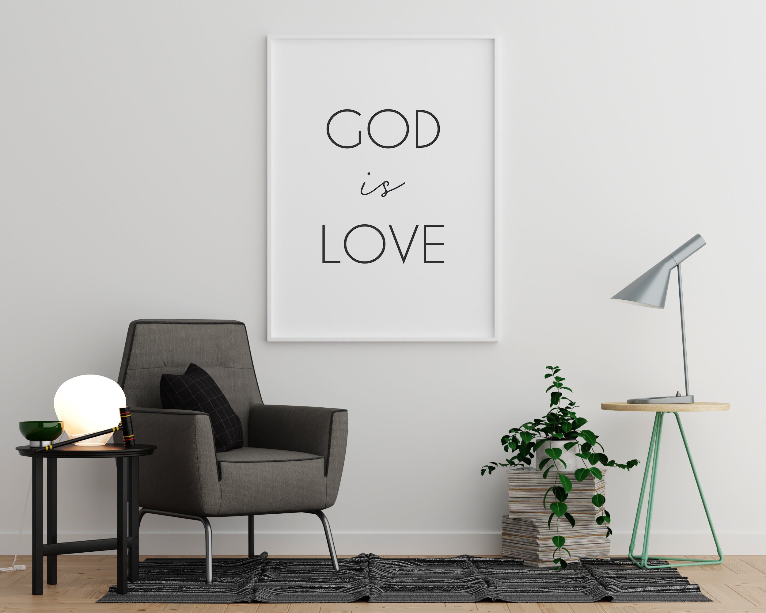 God is Love Love Poster Wedding Print Love Script Love - Etsy