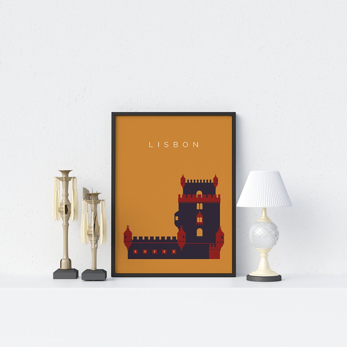 Lisbon Landmark Poster Belem Tower Lisbon City Prints - Etsy