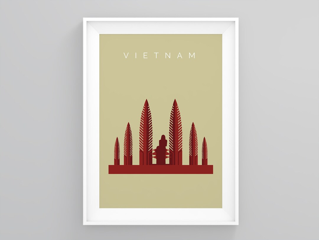 Vietnam Minimalistic Travel Poster, Dmz War Memorial Travel Wall Art ...
