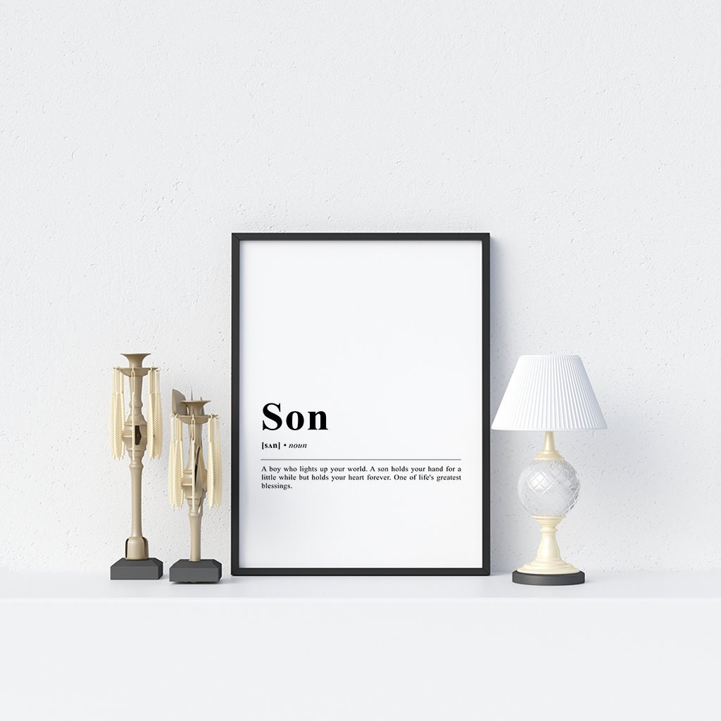 Son Definition Wall Art Dictionary Art Funny Definition | Etsy