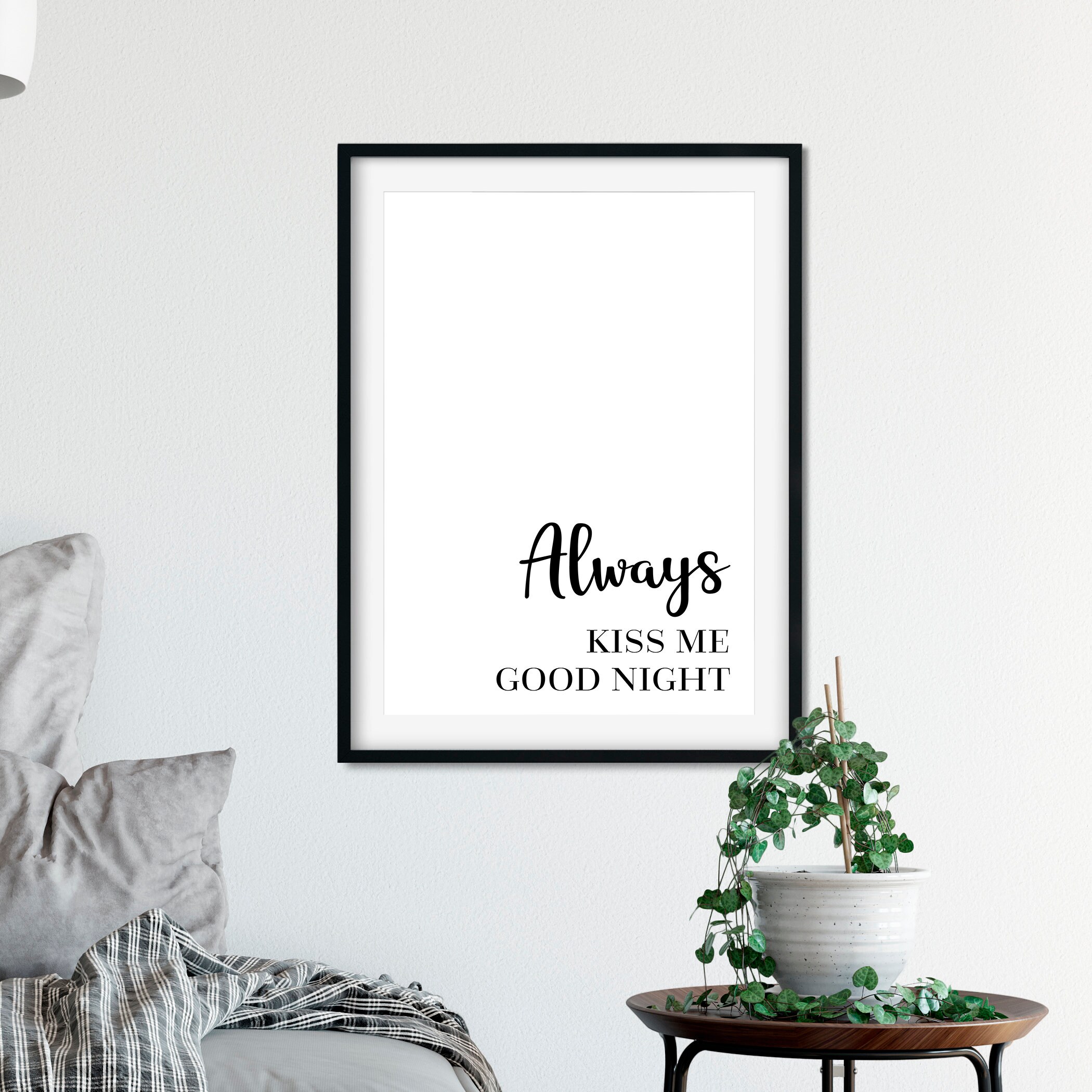 Always Kiss Me Good Night Sleep Bedroom Prints Guest Bedroom | Etsy