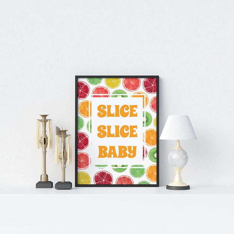 Slice Slice Baby Kitchen Posters Cooking Enthusiasts Dining | Etsy