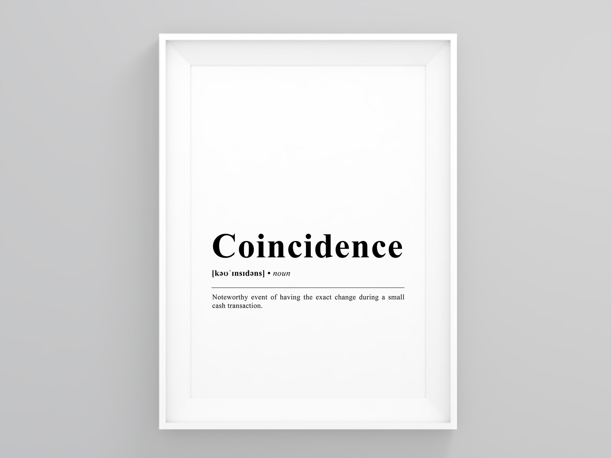 Coincidence Definition Wall Art Poster Print Quote Print | Etsy