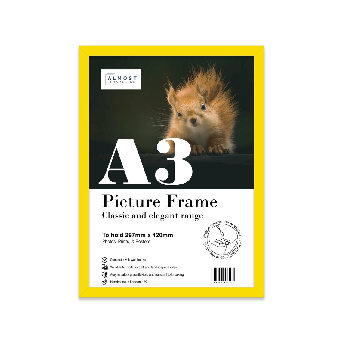 A3 Yellow Picture Frame, A3 Poster Frame, Photo Frame Yellow A3 Size ...