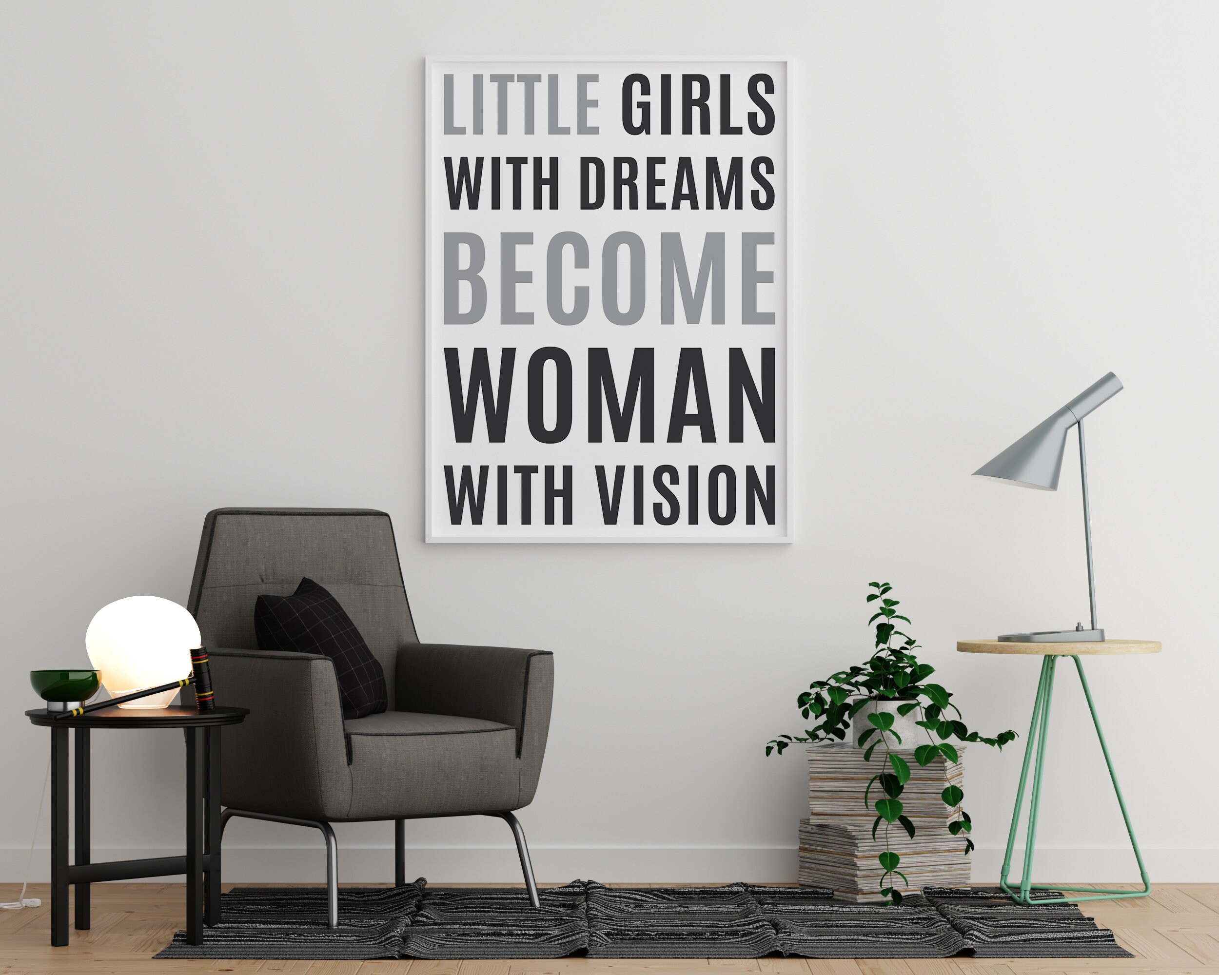 Little Girls With Dreams Become Woman With Vision Feminist | Etsy