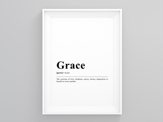 Grace Funny Definition Art Large Poster House Print Home | Etsy