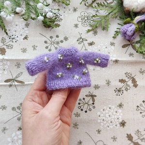 Maileg Mouse Lilac Sweater With Roses Embroidery / Big, Little Sister ...