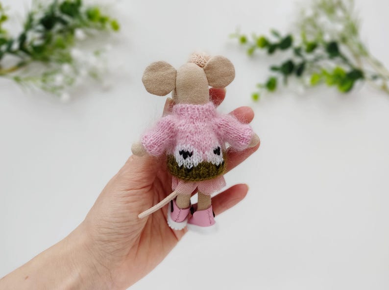 Pink Cardigan for Maileg Mouse on Christmas, Sheep Sweater for Little ...