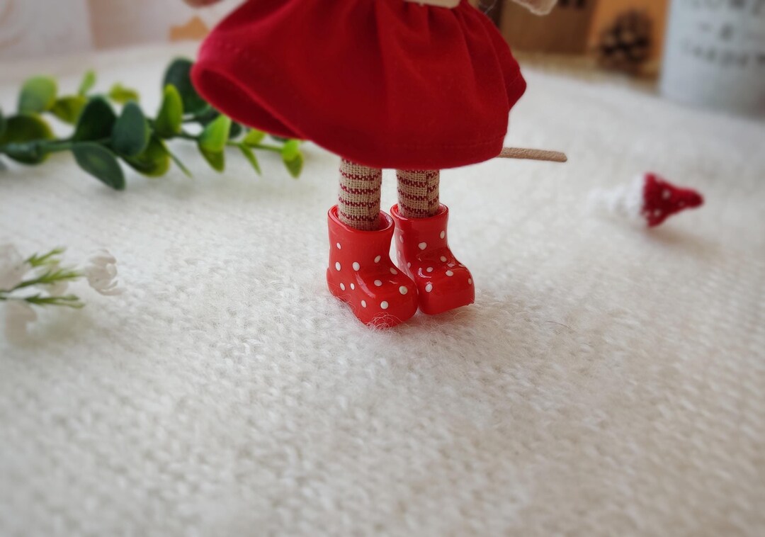 Red Rain Boots for Maileg Mouse Big and Little Sister / Rubber Boots in ...