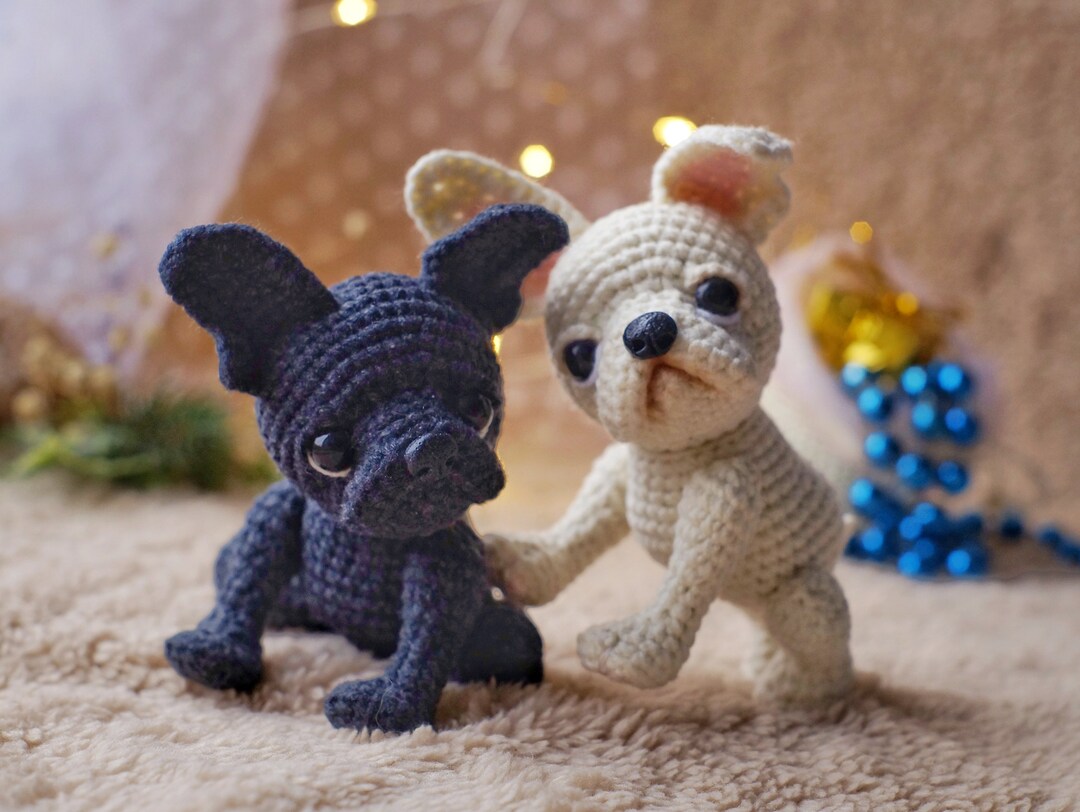 Miniature White French Bulldog Toy the Pet Friend for Small Dolls ...