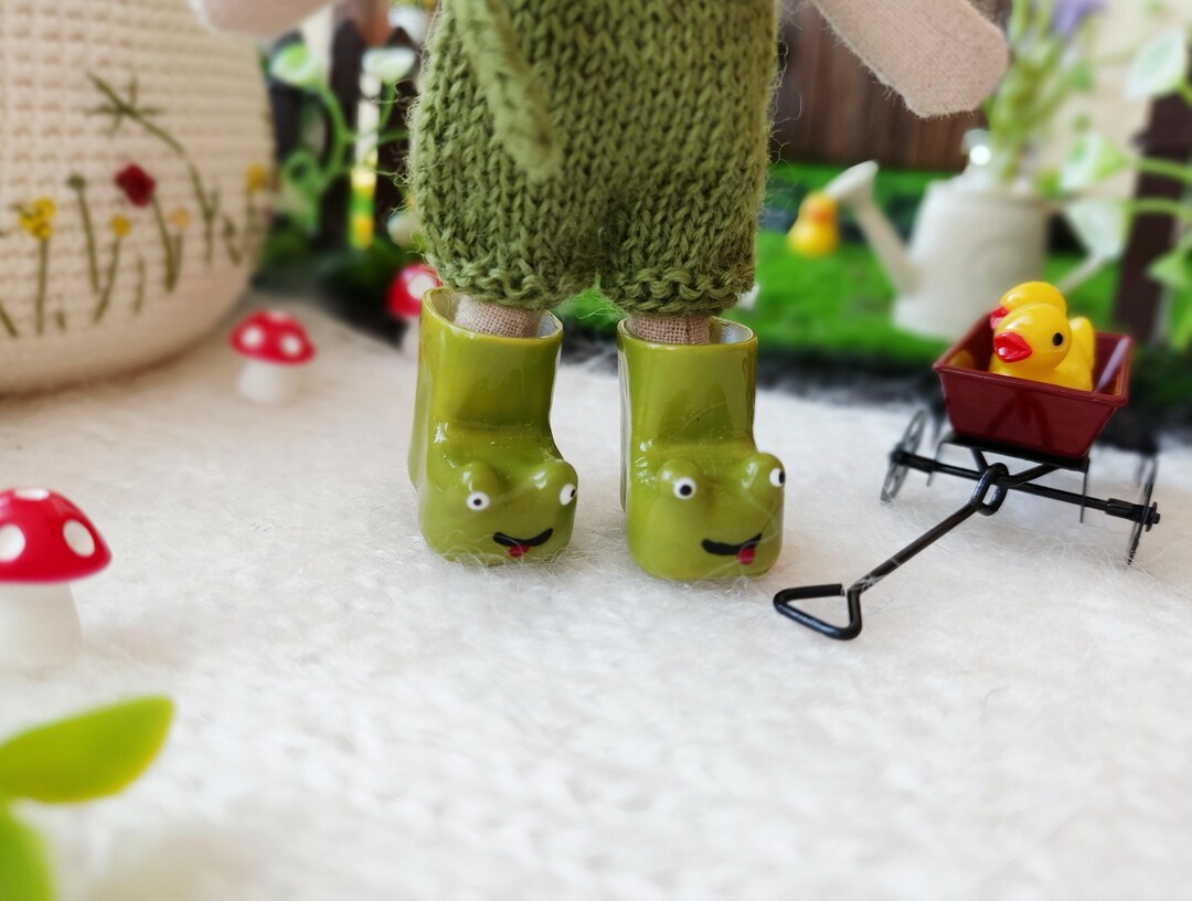 Frog Rain Boots for Little & Big Sister Maileg Mouse / Toad Rubber ...