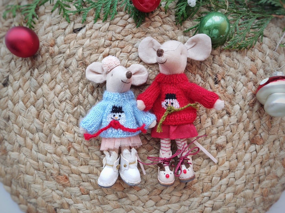 Snowman Christmas Sweater for Maileg Mouse / Big Sister Clothes, Little ...