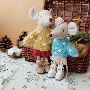 White Bunny Boots for Maileg Mouse Big or Little Sister / Shoes With ...