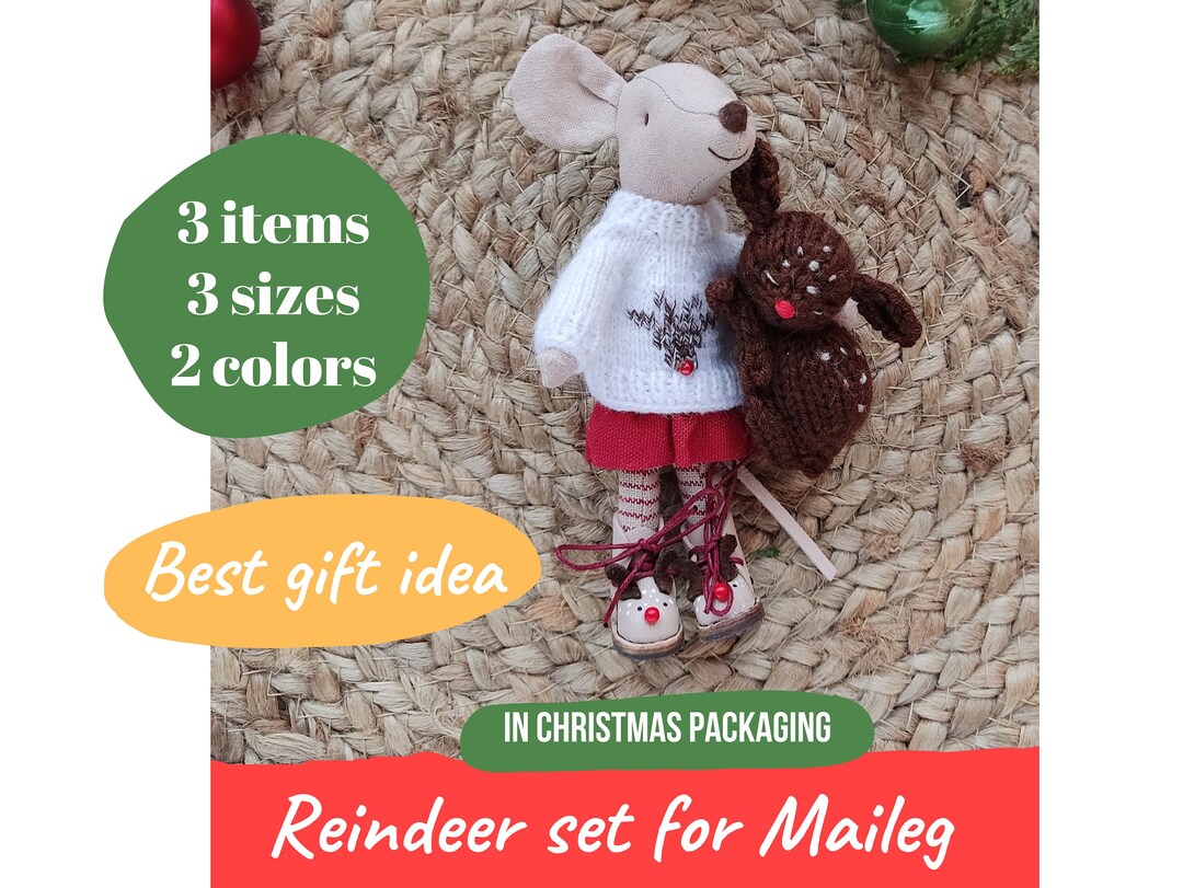 REINDEER GIFT SET for Maileg Mouse Enthusiast on Christmas: Sweater ...