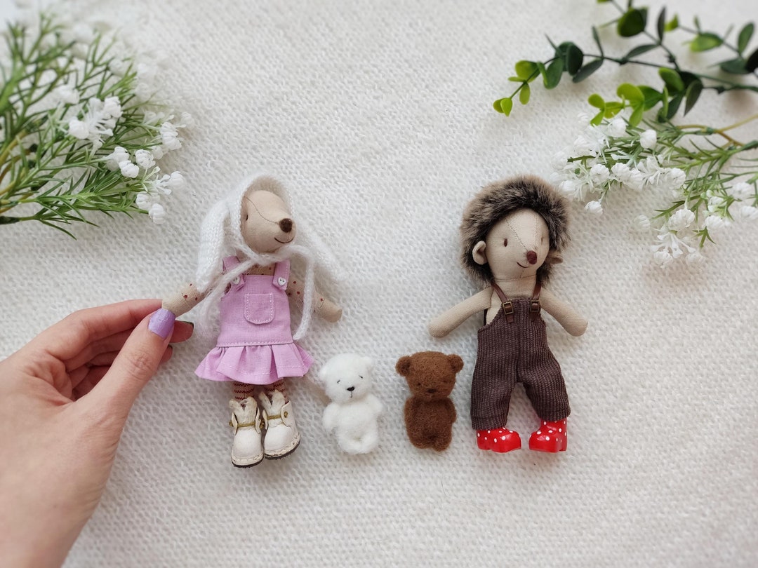 Miniature White Bear for Maileg Mouse on Christmas / Pet Friend for ...