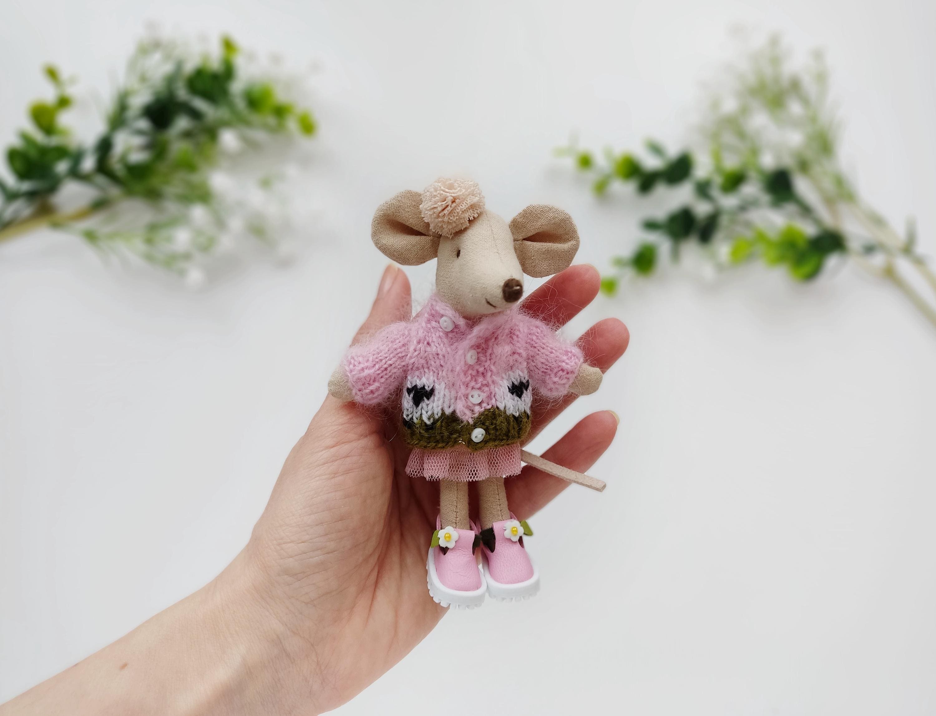 Pink Cardigan for Maileg Mouse on Christmas, Sheep Sweater for Little ...