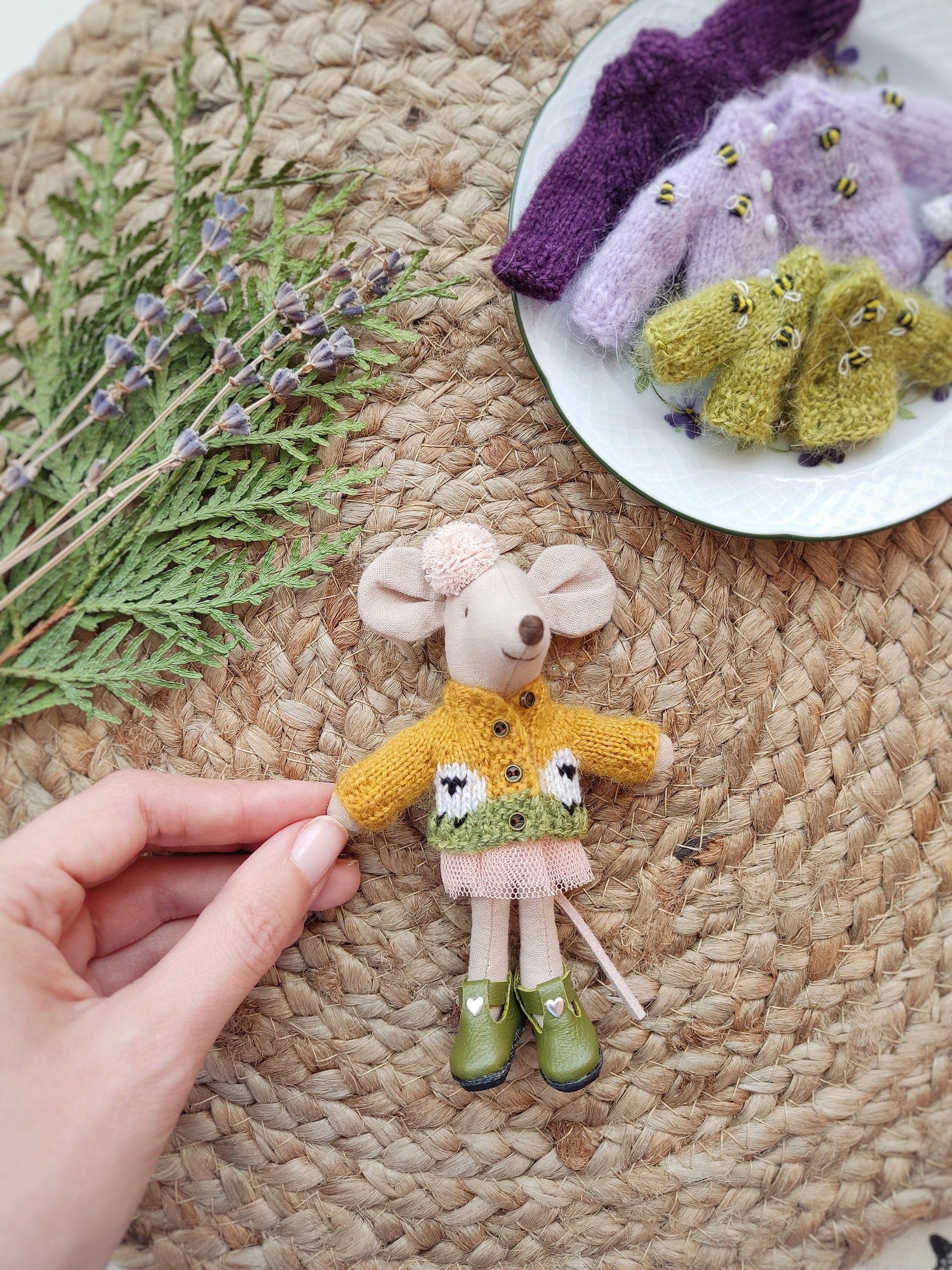 Pink Cardigan for Maileg Mouse on Christmas, Sheep Sweater for Little ...