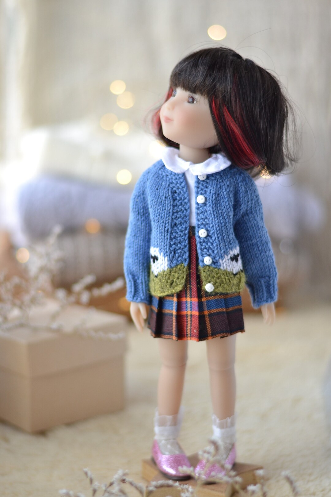 Ruby Red Siblies Sheep Sweater for Easter, Blue Cardigan for Paola ...