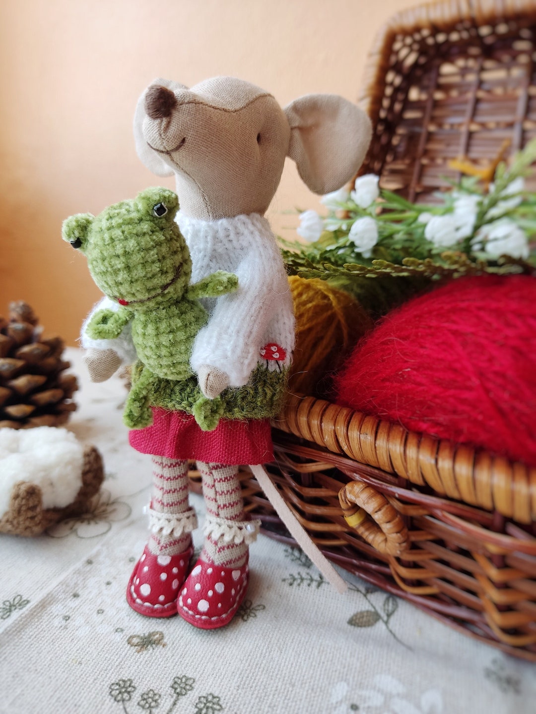 Tiny Frog the Pet Friend for Maileg Mouse Dollhouse Miniatures ...