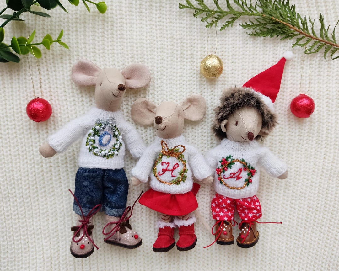 Personalised Christmas Sweater for Maileg Mouse / 3 DESIGNS to Choose ...