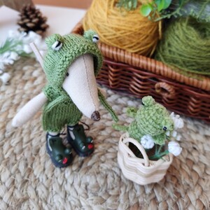 Frog Clothes Set for Little Sister Maileg Mouse, Toad Hat for Big ...