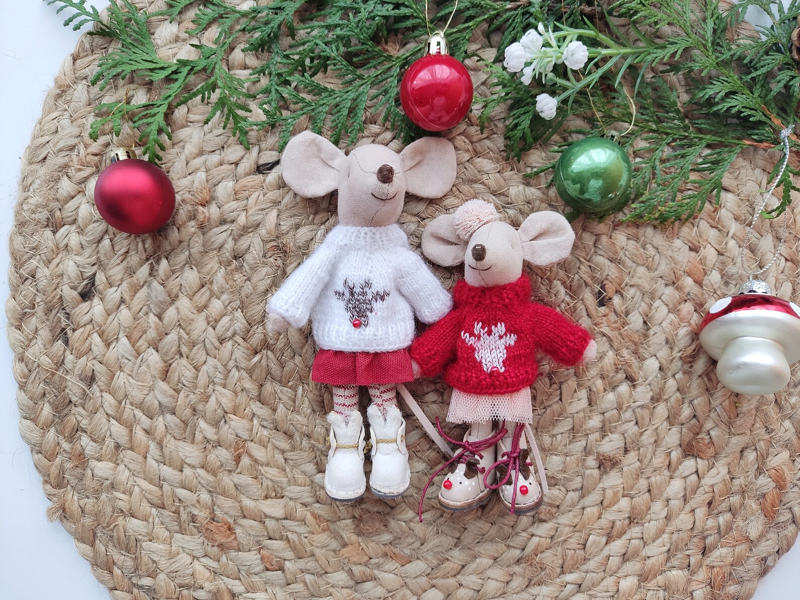 Maileg Mouse White Deer Christmas Jumper / Sweater for Big Brother ...