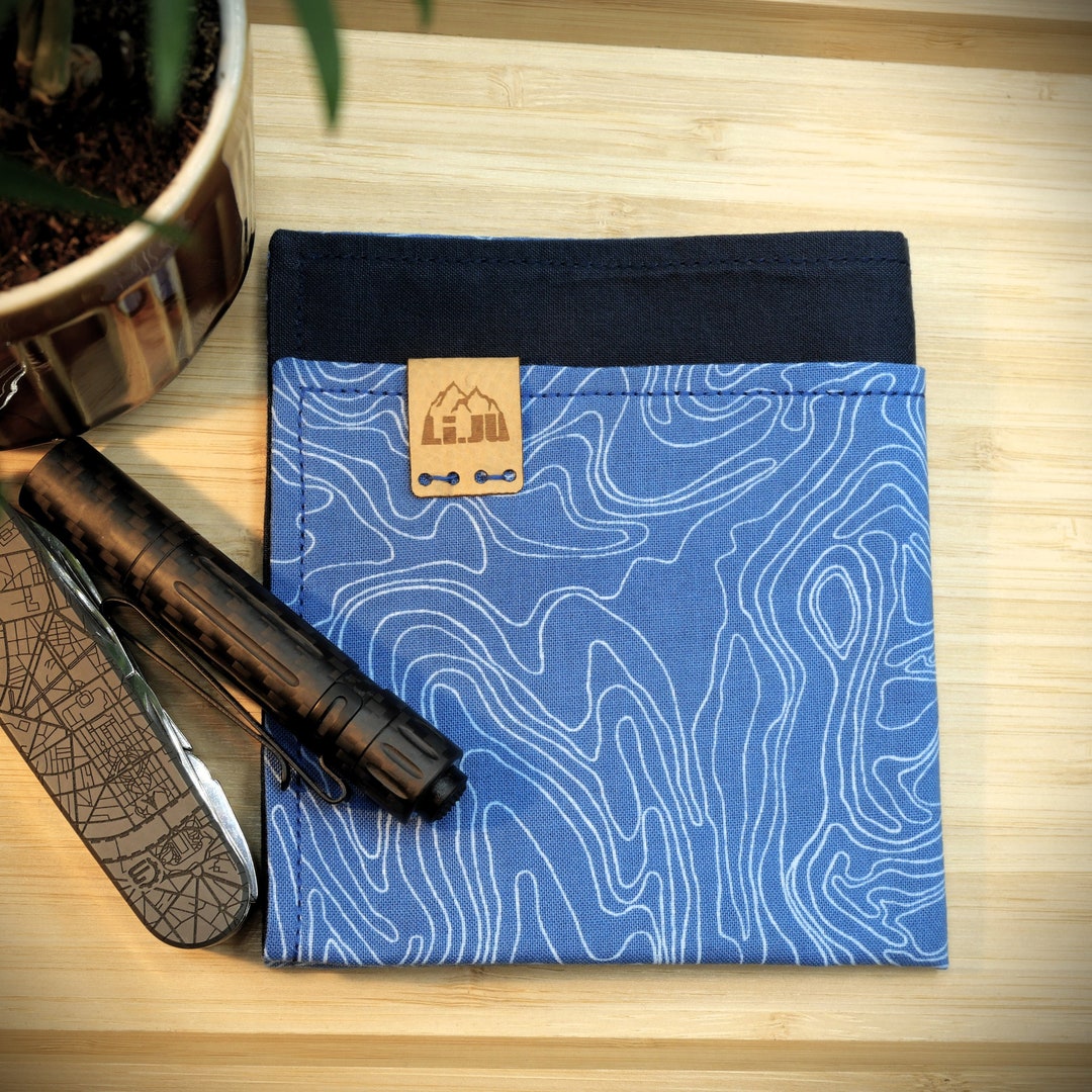 HANDKERCHIEF EDC HANK Topo/contour Lines Blue - Etsy