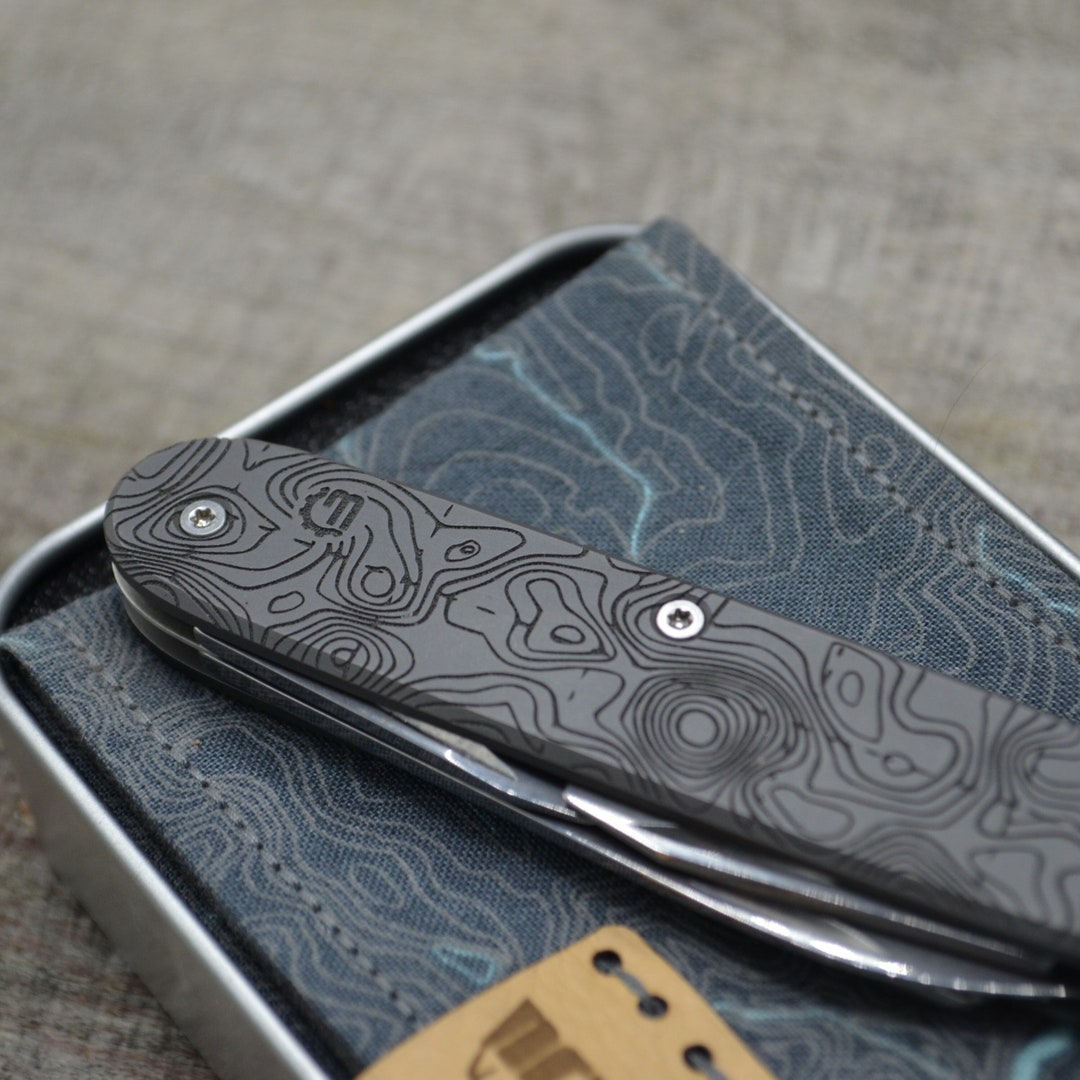 TITAN - Topo Dark Wash - Handle Scales or Assembled Pocket Knife ...