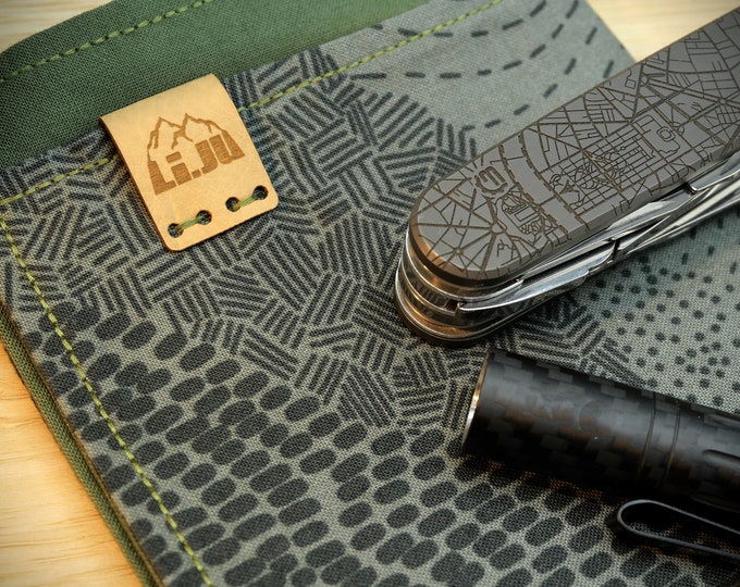 HANDKERCHIEF - EDC - HANK - Topo2 / Contour Lines / Vegetation - Green ...