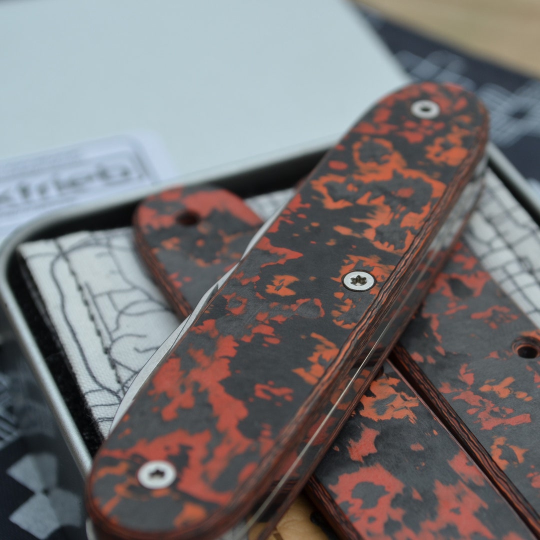 FATCARBON MARS VALLEY Handle Scales or Mounted Pocket Knife Carbon ...