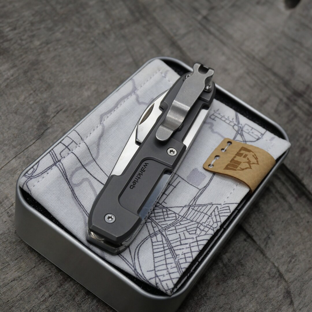 TITAN - Asymmetric Dark Wash With Clip - Fully Assembled Pocket Knife ...