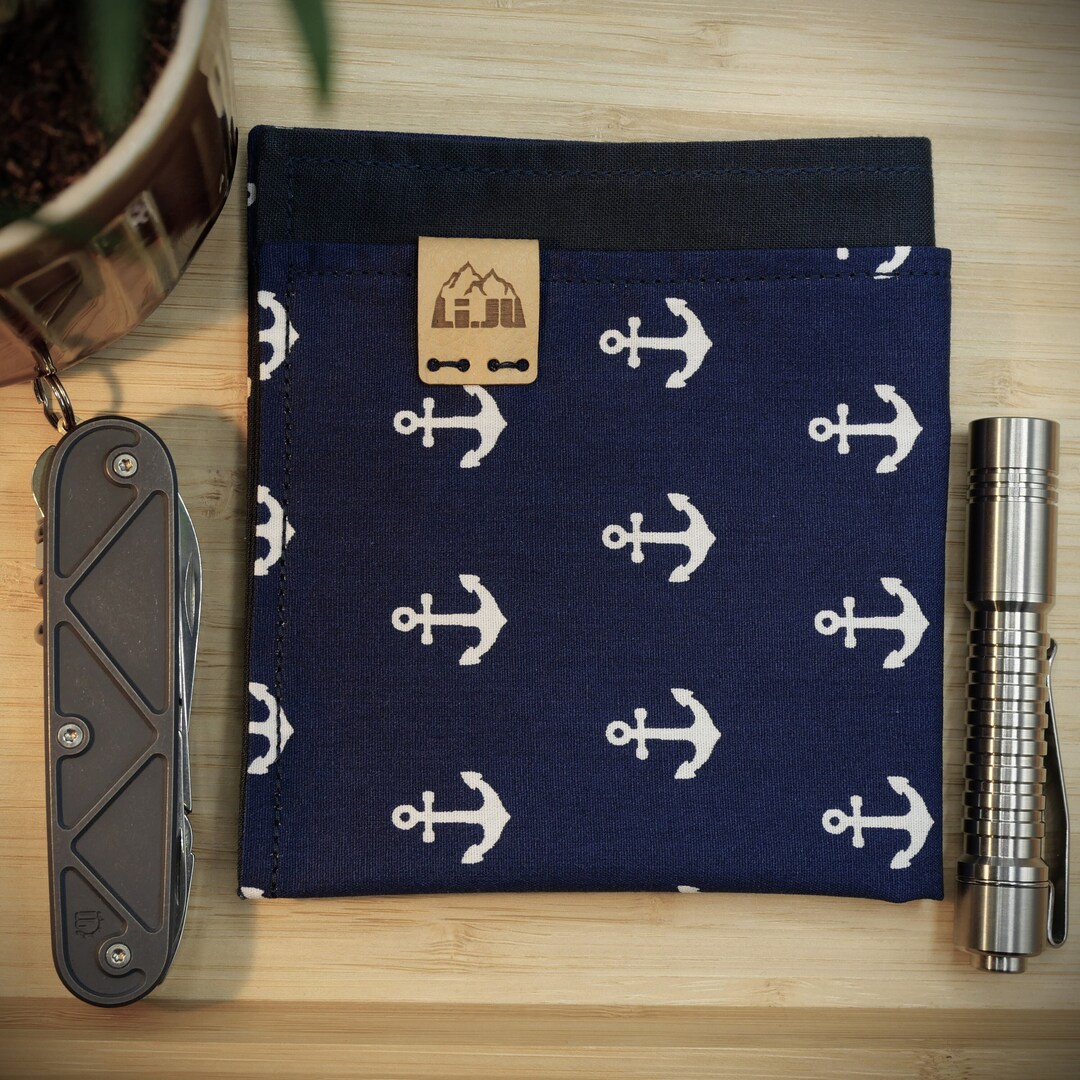 HANDKERCHIEF EDC Hank Anchor Large Dark Blue Hand-sewn Edc Hank, Cotton ...