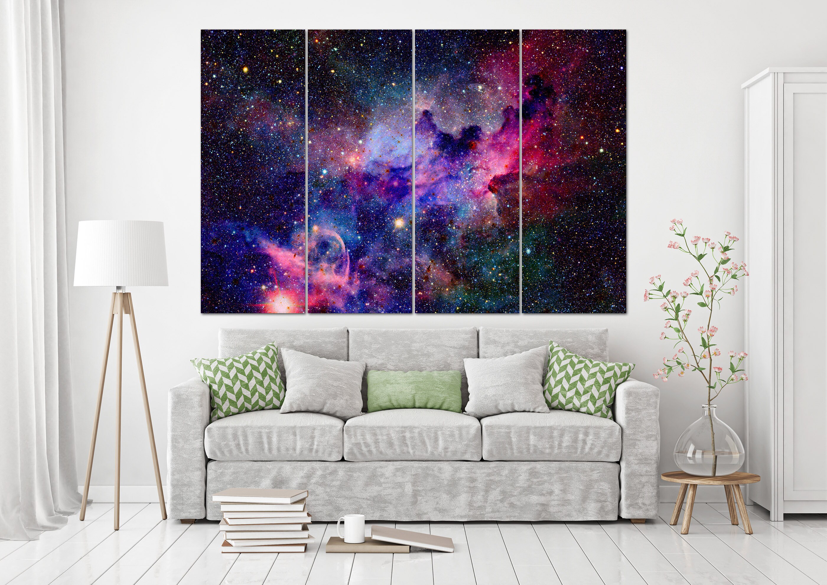 Purple Galaxy Outer Space Wall Art Extra Large Canvas Space | Etsy