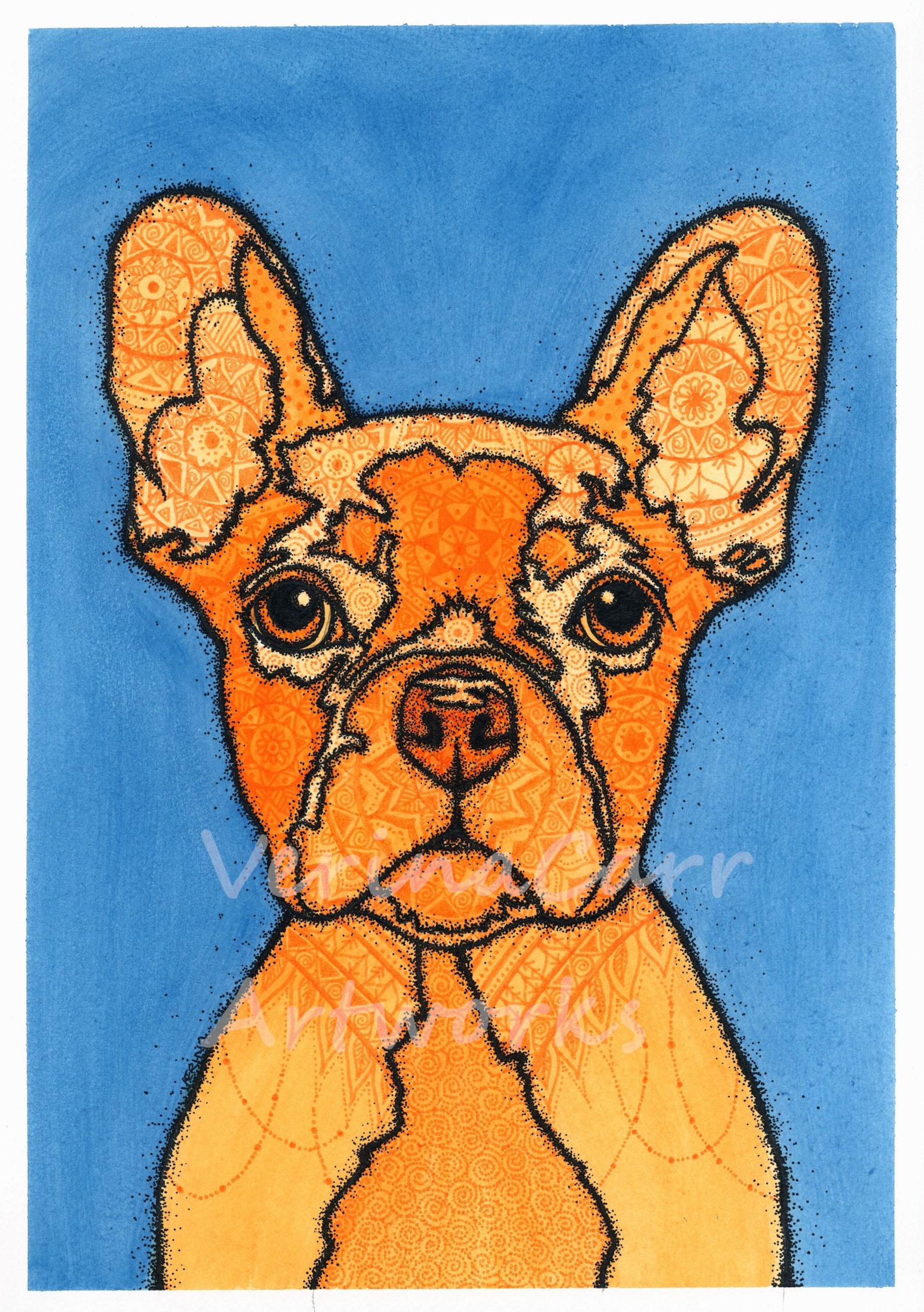 Fine Art Print of My Original Artwork Entitled frenchie - Etsy