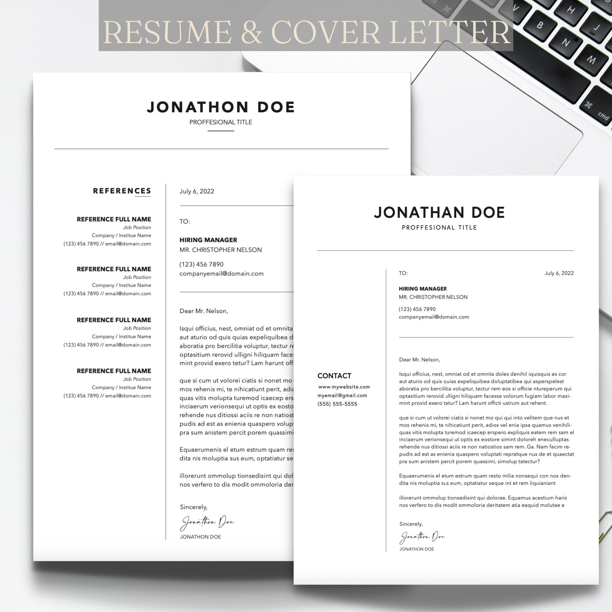 3 Resume Templates and Cover Letters | Professional, Eye-catching ...