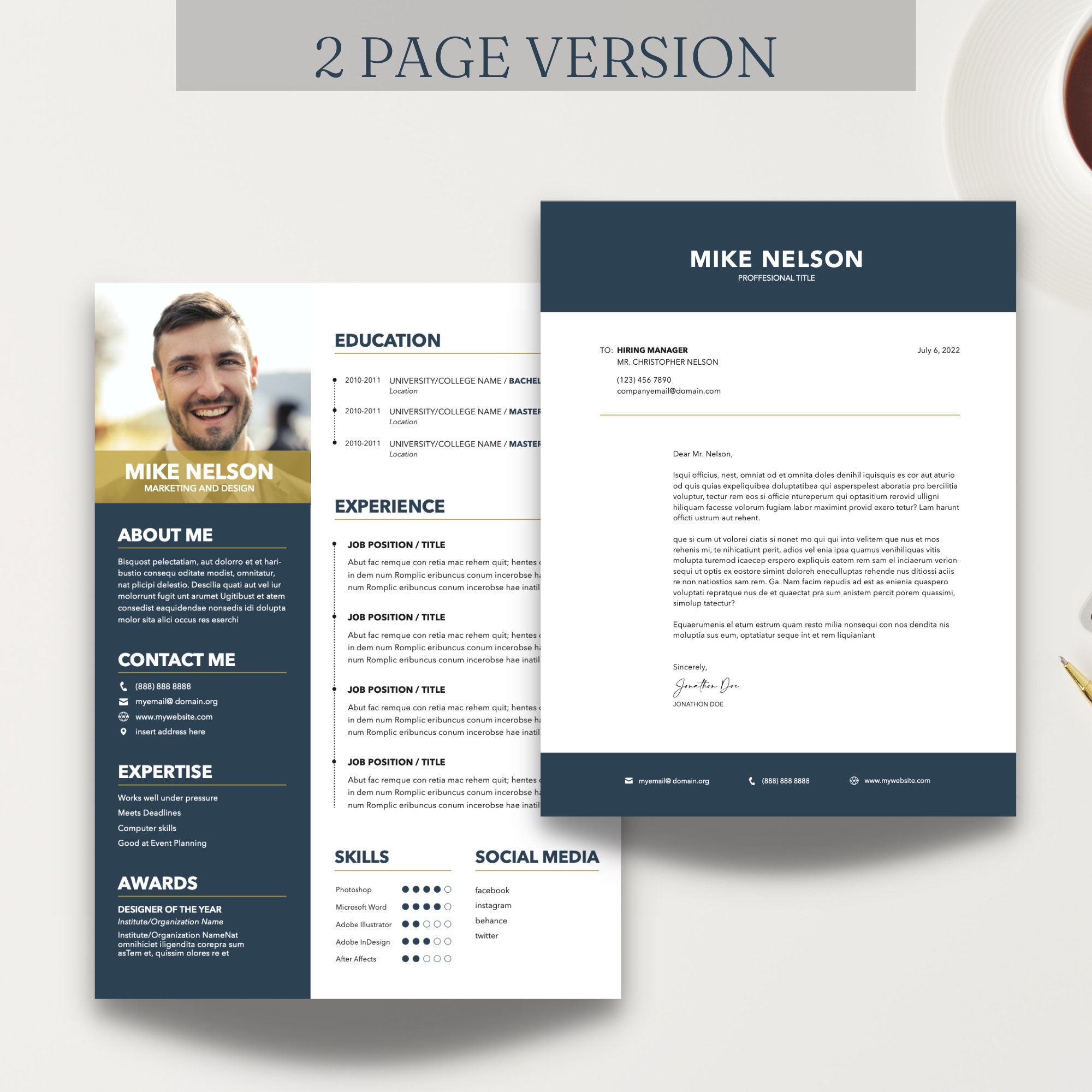 3 Resume Templates and Cover Letters | Professional, Eye-catching ...